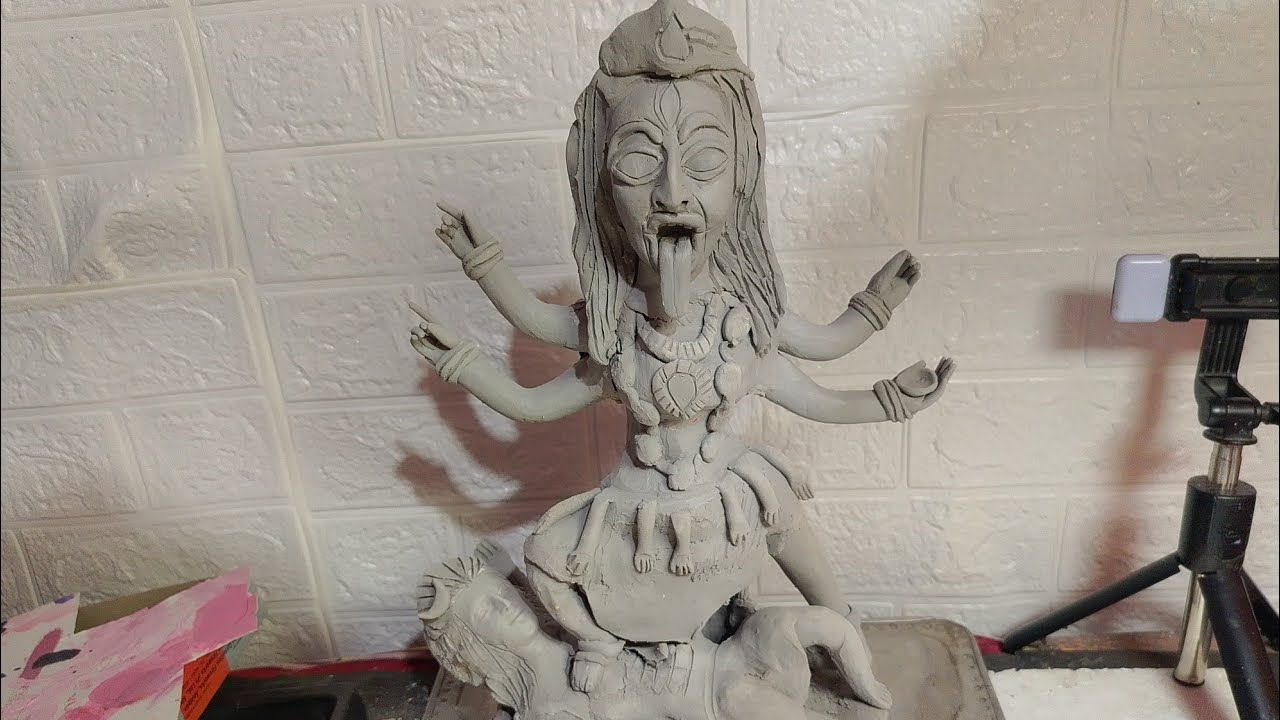 Kali Mata Clay Murti Making With Shaadu clay|काली माता की मूर्ति बनाएं ...