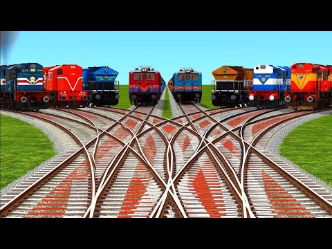 8 TRAIN CROSSING ON DARK WORLD DIAMOND CUT RAILROAD | Utkrist Express ...