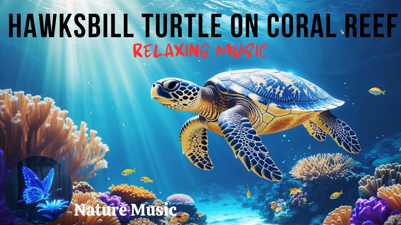 Hawksbill Turtle on Coral Reef - YouTube