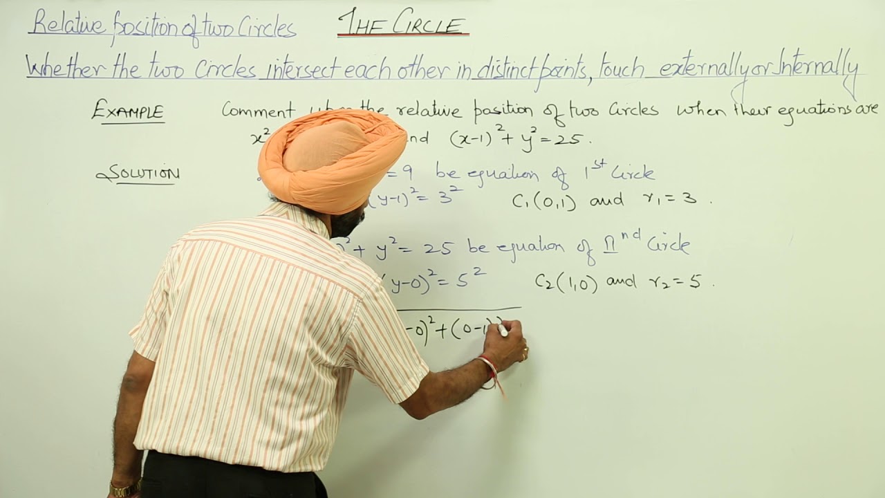 Example 1 Relative position of two circles l CBSE CLASS 11 MATH l The ...
