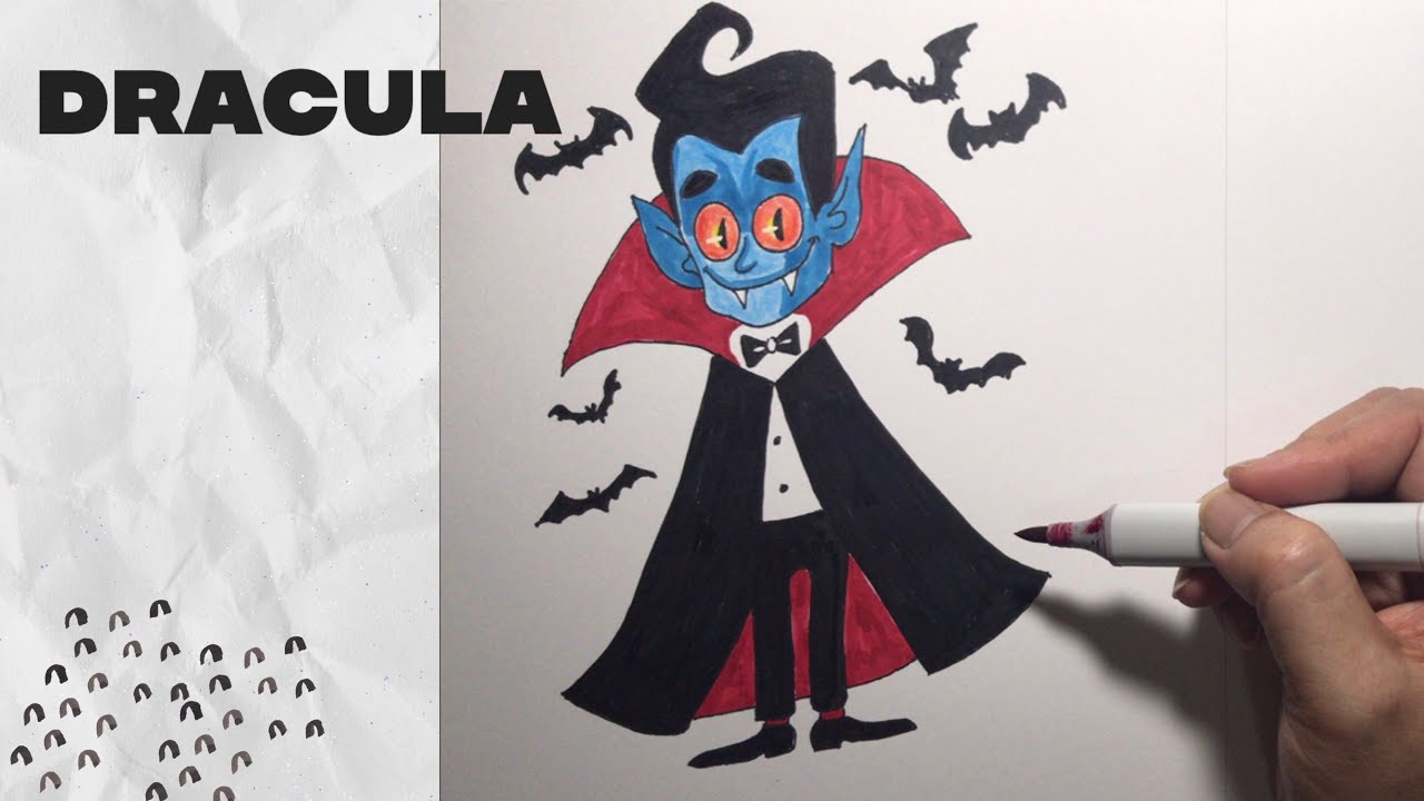 How To Draw a Cute Dracula | art for kids - YouTube