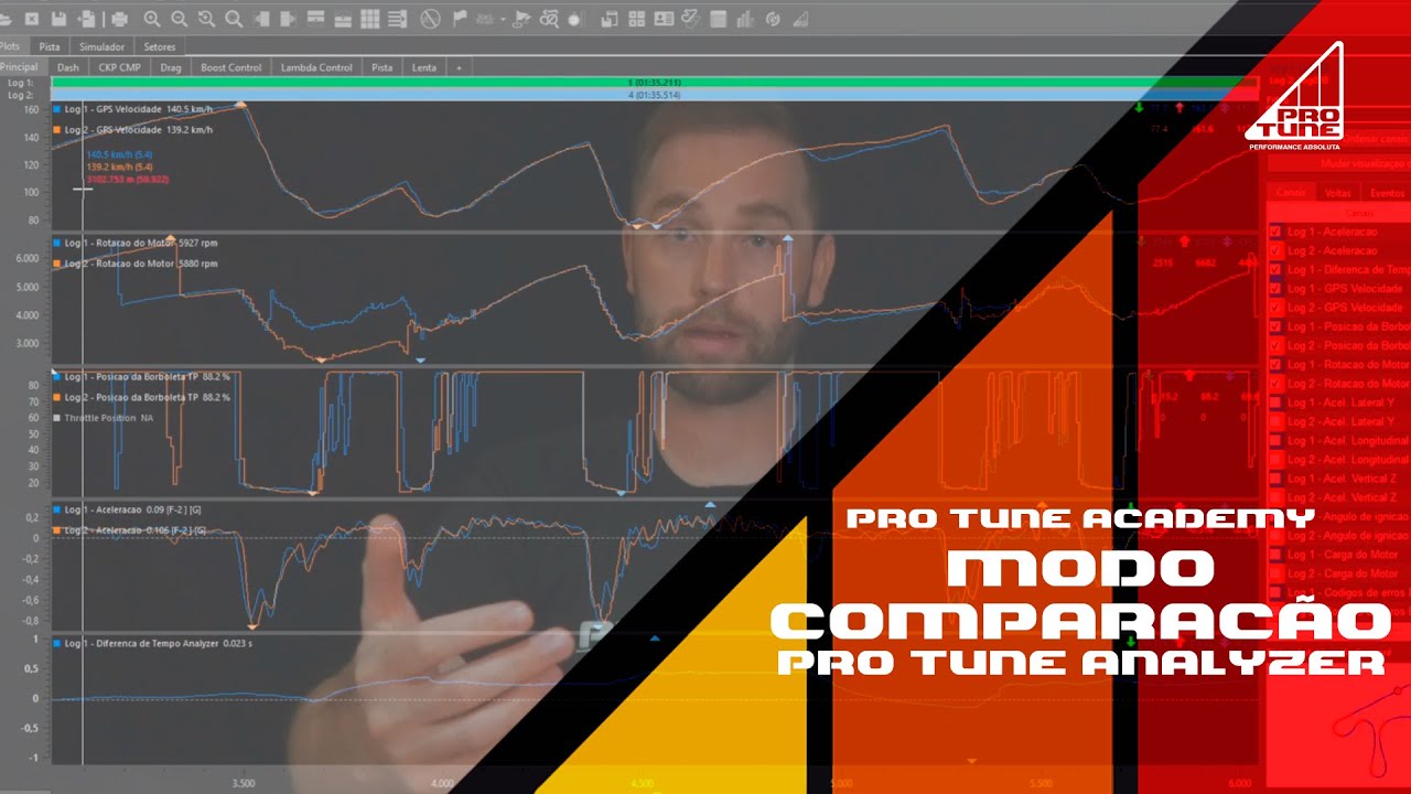 Pro Tune Academy #2 - Comparando duas voltas no Pro Tune Analyzer - YouTube