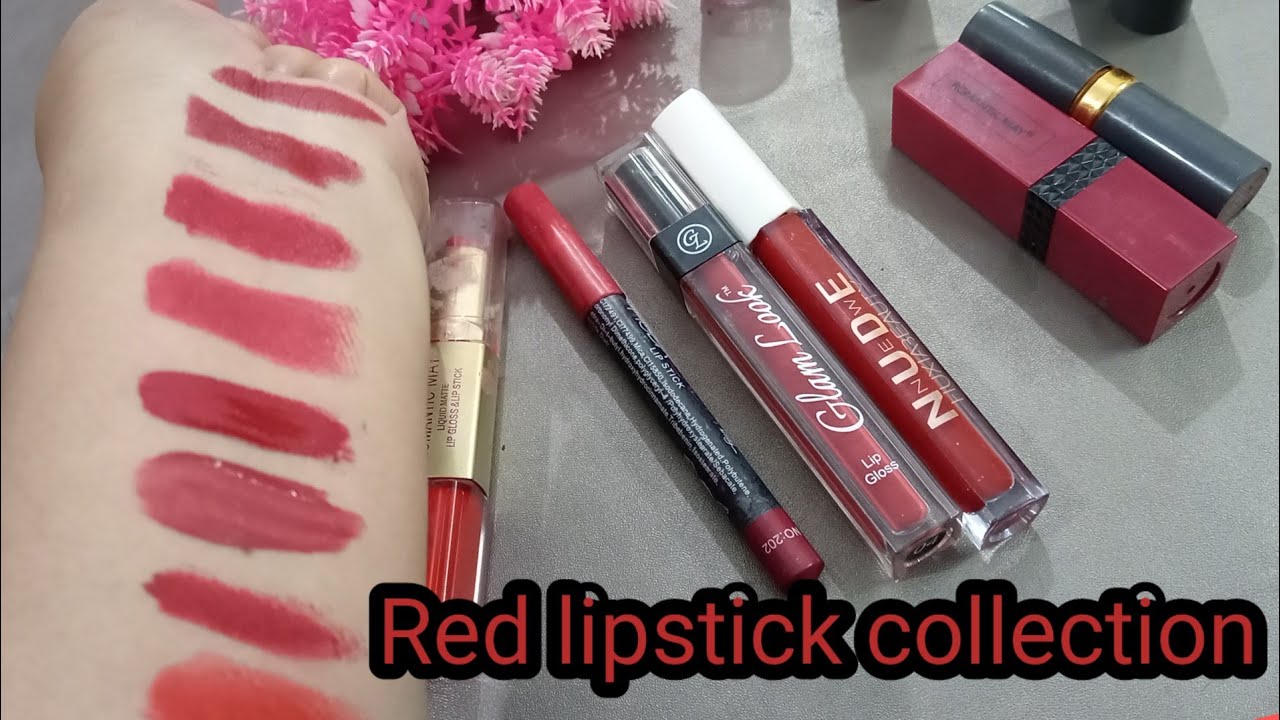 My Red lipstick collection/ shades and Swatches / Lipstick review step ...