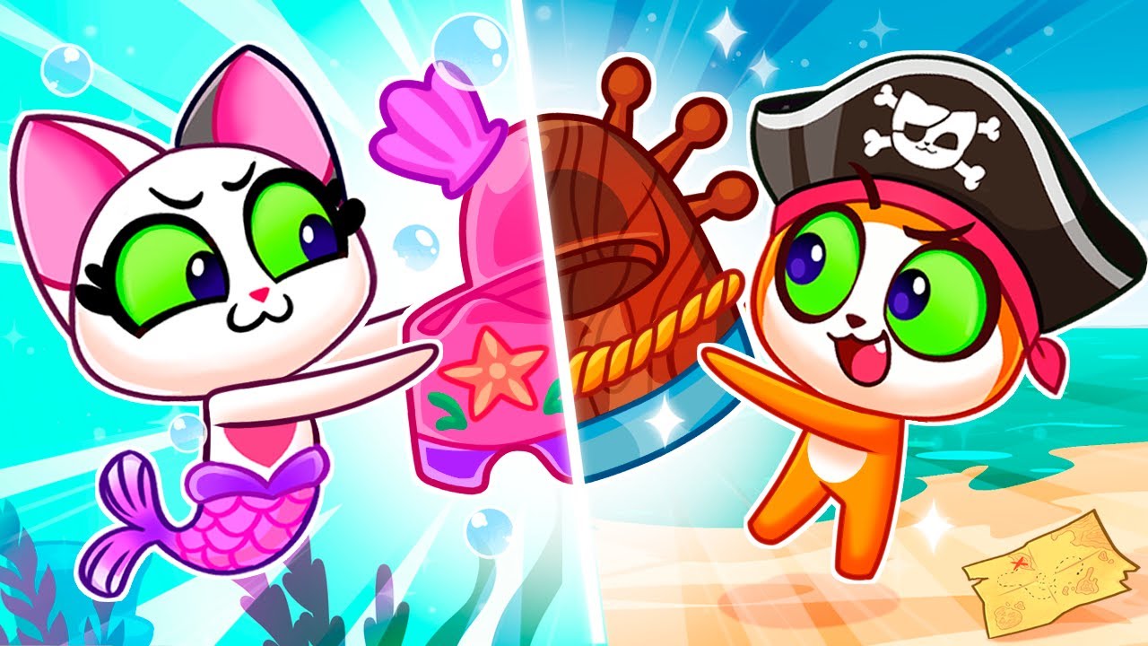 Underwater Potty Challenge 🚽🐟 Mermaid Cat Cartoon by Purr-Purr Stories ...