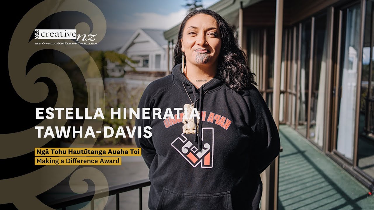 Estella Hineratia Tawha-Davis } Te Waka Toi Awards 2023 - YouTube