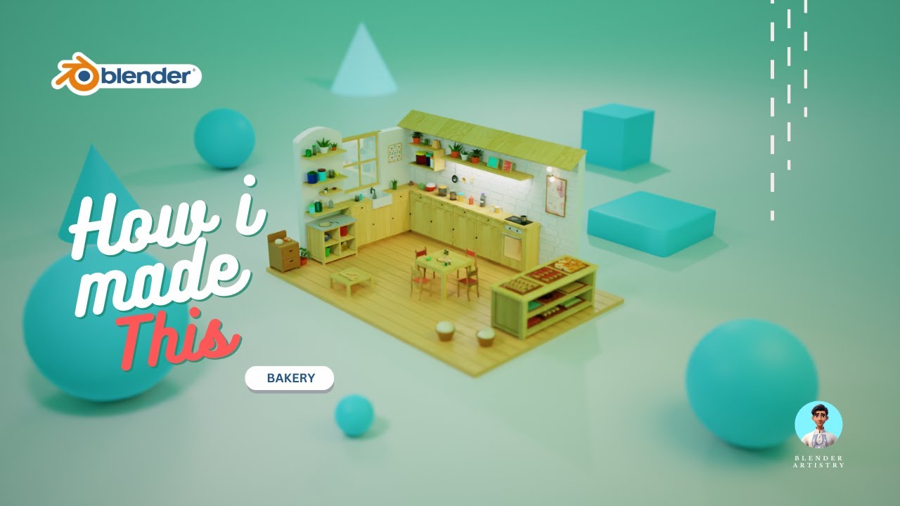 Isometric Bakery in Blender | Low Poly Bakery | Bakery Art | Bakery 3D ...