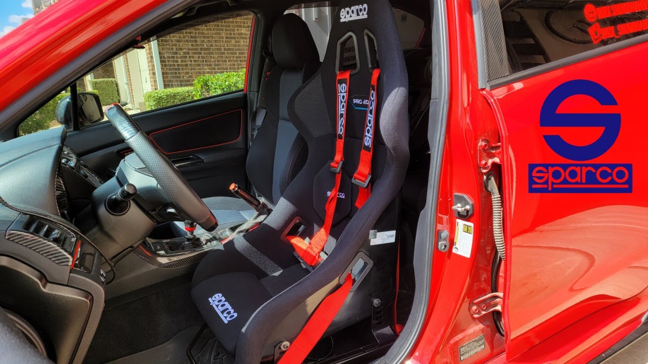 2017 WRX Sparco Pro 2000 Racing Seat & Harness Install - YouTube
