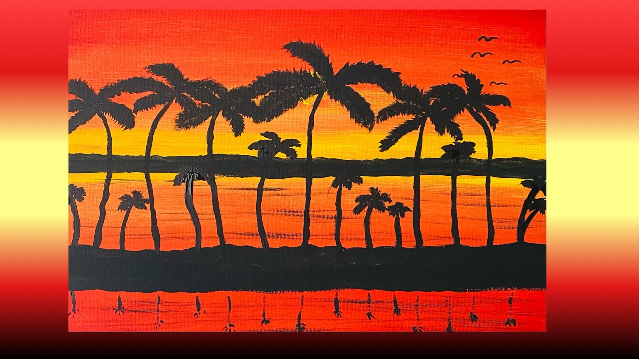 Palm Tree Painting/ Paining Tutorials/ Painting for Beginners - YouTube
