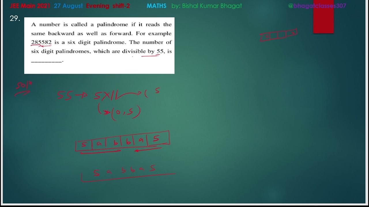 A number is called a palindrome if it reads thesame backward as well as forward. For ...