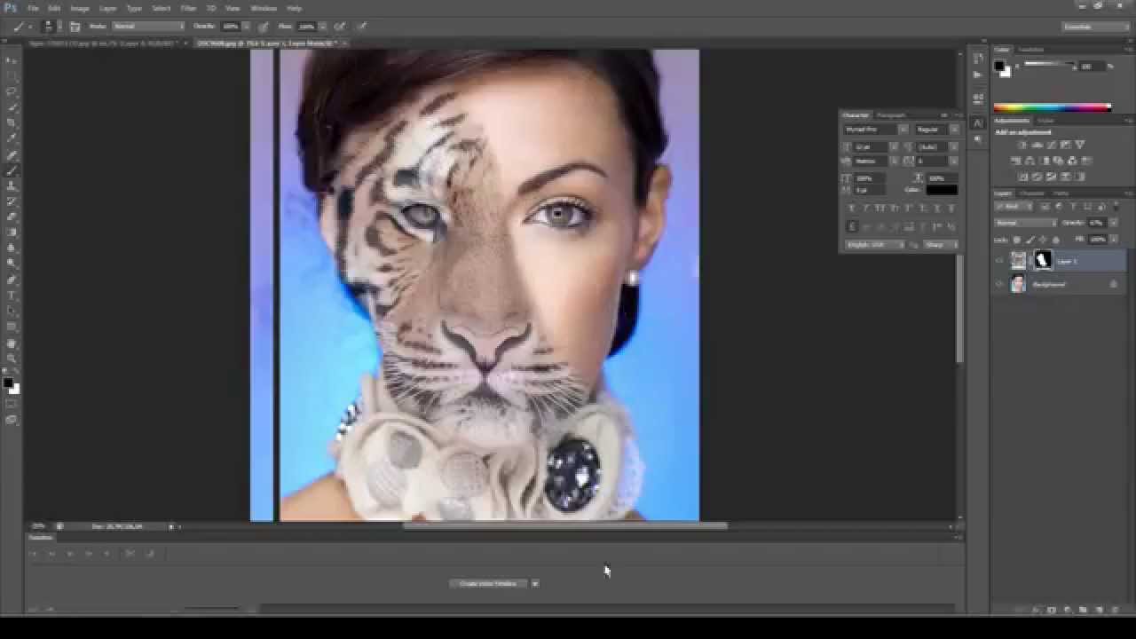 Photoshop Tutorial - Half human | Half tiger - YouTube