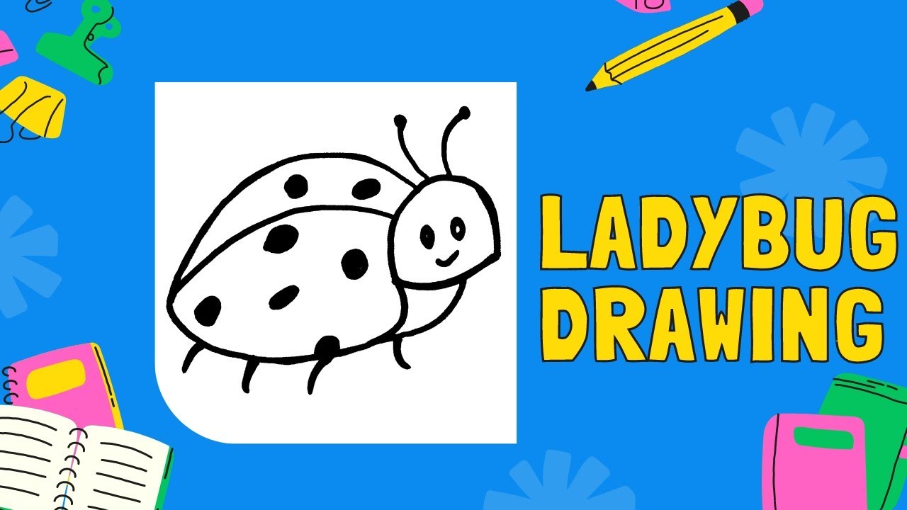 HOW TO DRAW AN INSECT STEP BY STEP|LADYBUG DRAWING EASY|HOW TO DRAW A ...