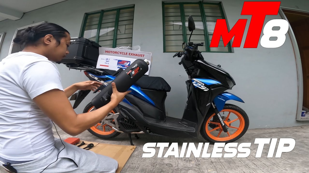 Installing MT8 Pipe Stainless Tip for Honda Click 125i - YouTube