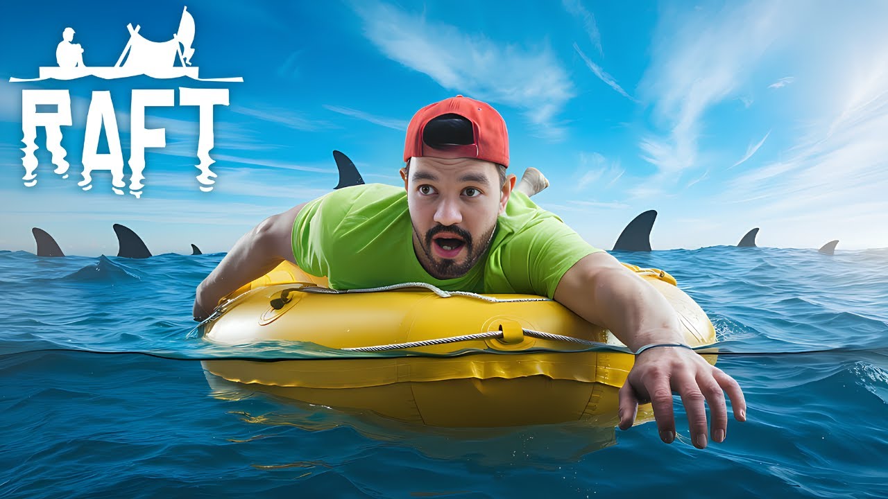 Raft Survival - I Played 100 Days of Raft and I Found This Town! - YouTube