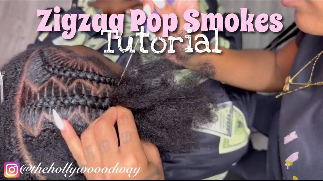 How to: Zigzag Pop Smoke Stitch Braids Tutorial - YouTube