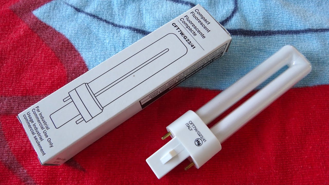 Preheat 7watt Twin-Tube PL Fluorescent Light Bulb - YouTube