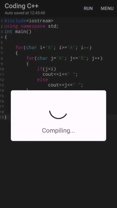 Best C++ pattern program tutorial video || 💯🧠 #codewriter07 #coding #youtubeshorts #programming ...