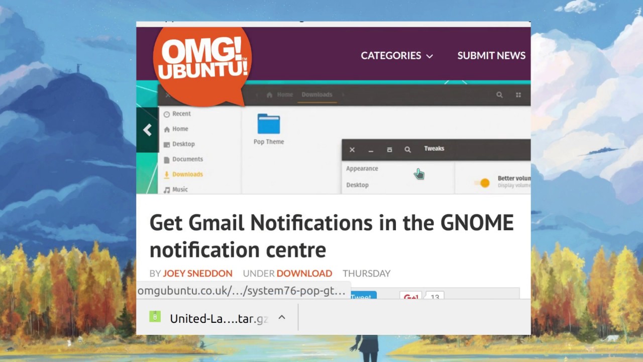 Gnome Theme and Gmail Notification Tweak for Gnome desktop - YouTube