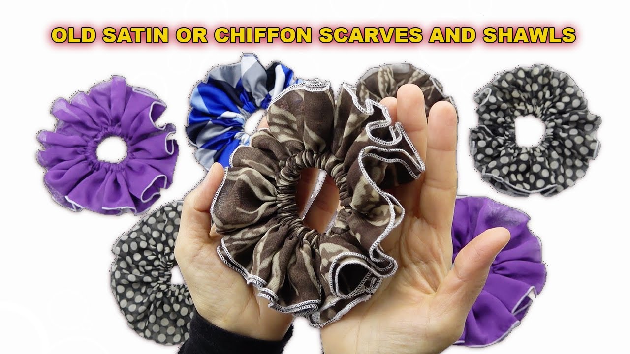Making curly elastic buckles with chiffon and satin scarves and shawls ...