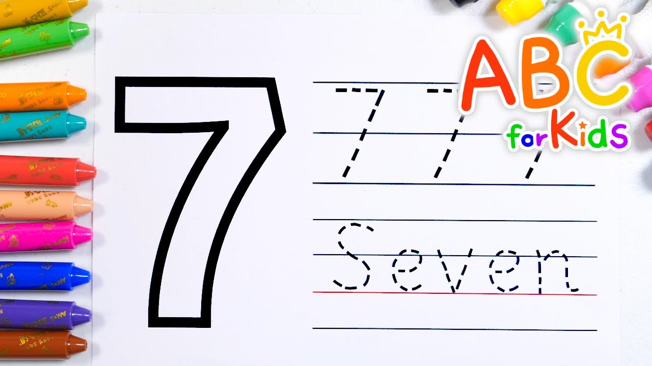 Learn how to write number 7 with yellow pen | Identifying Number for ...