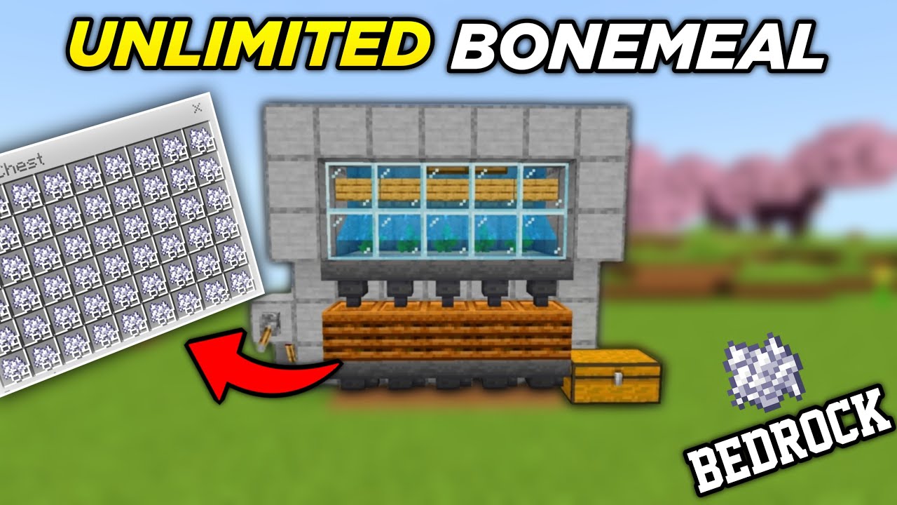 The Fastest AUTOMATIC Bonemeal Farm for Minecraft Bedrock/Poket Edition ...