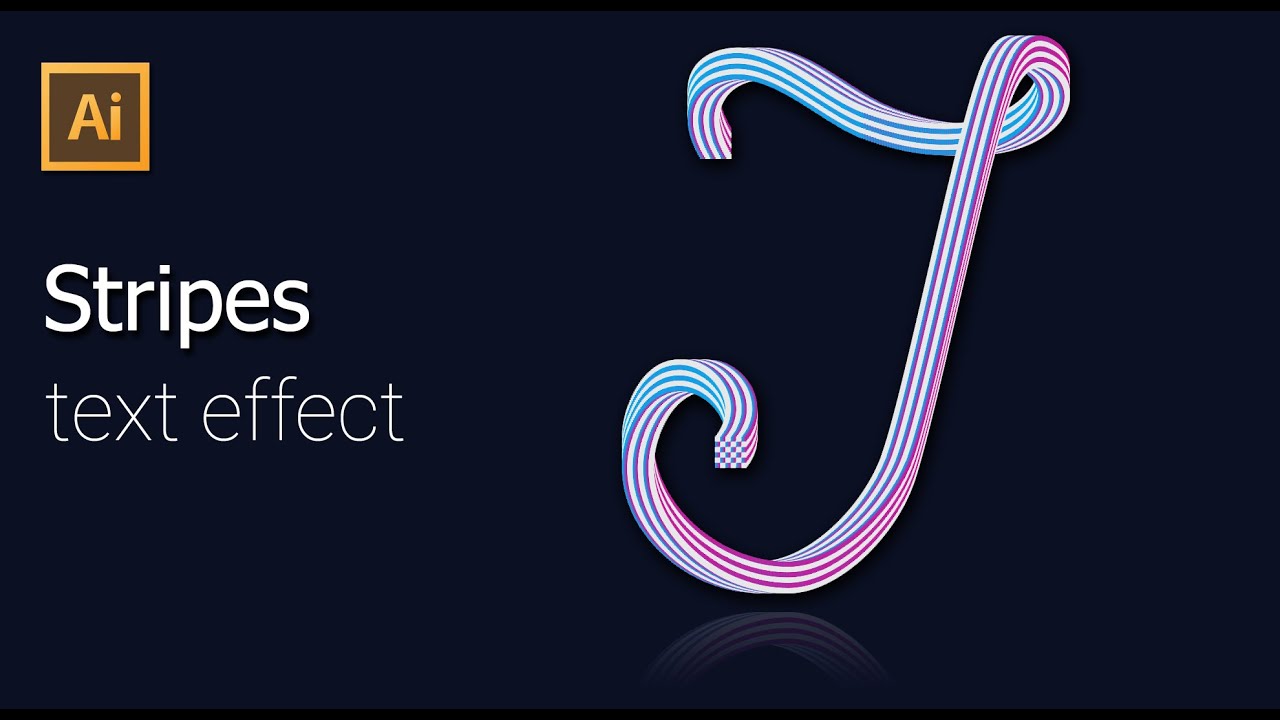 Create Striped Text Effect in Adobe Illustrator - YouTube