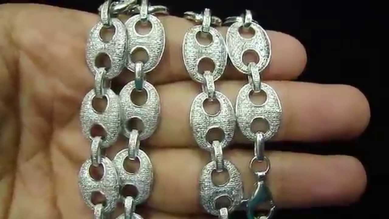 Custom Real Diamond Gucci Link Anchor Style Necklace Item No : GG2345 ...