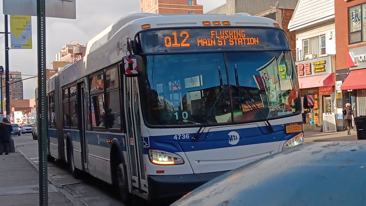 MTA: 2012 New Flyer XD60 Xcelsior Articulated 4736 Q12 Bus Ride - YouTube