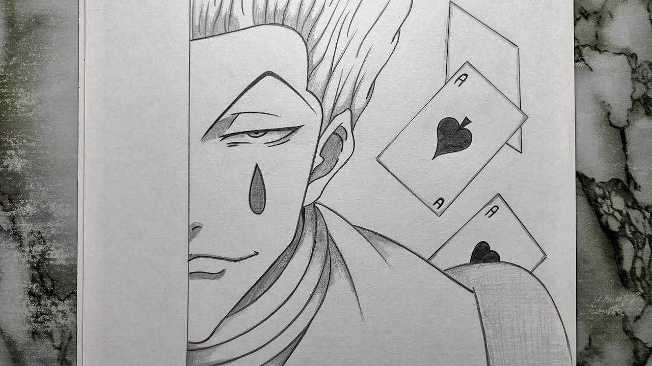 How to draw half face of Hisoka for beginners - YouTube