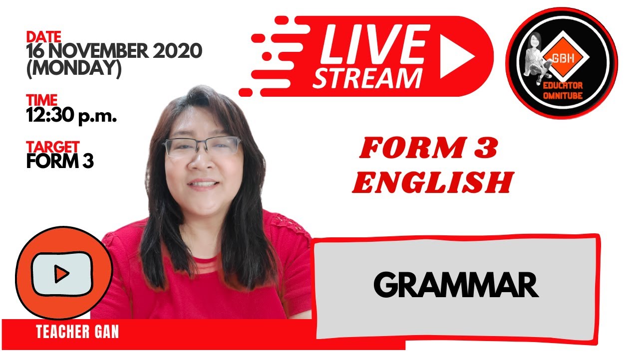 English Language - Form 3 (Grammar) - YouTube