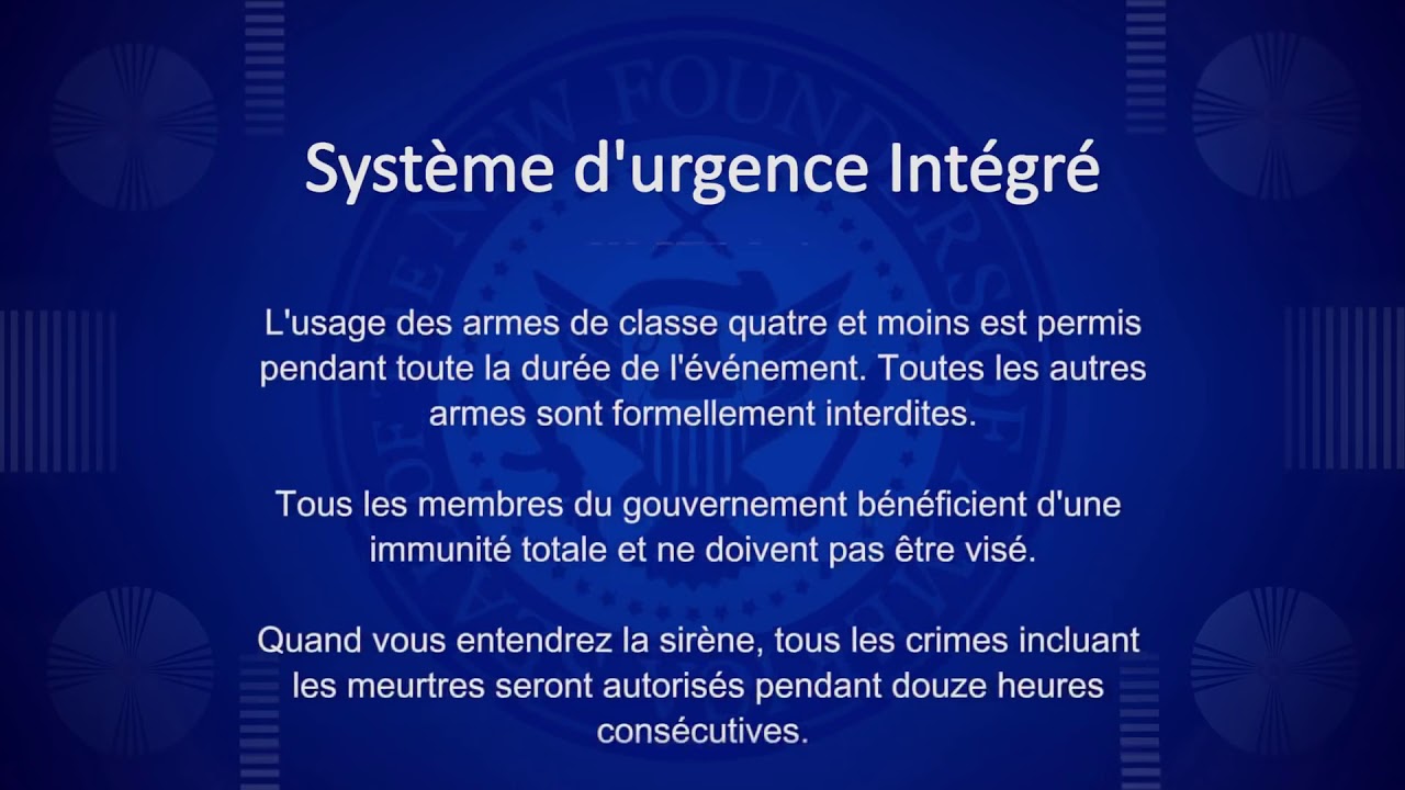 The Purge Announcement HD frensh version hd - YouTube