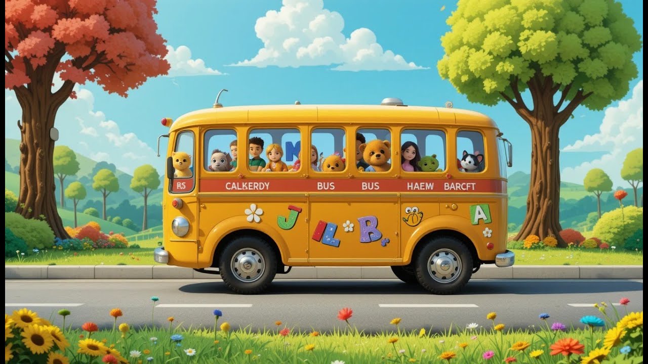 🚍🔠 Wheels on the Alphabet Bus 🎶 | Nursery Rhymes & Kids - YouTube