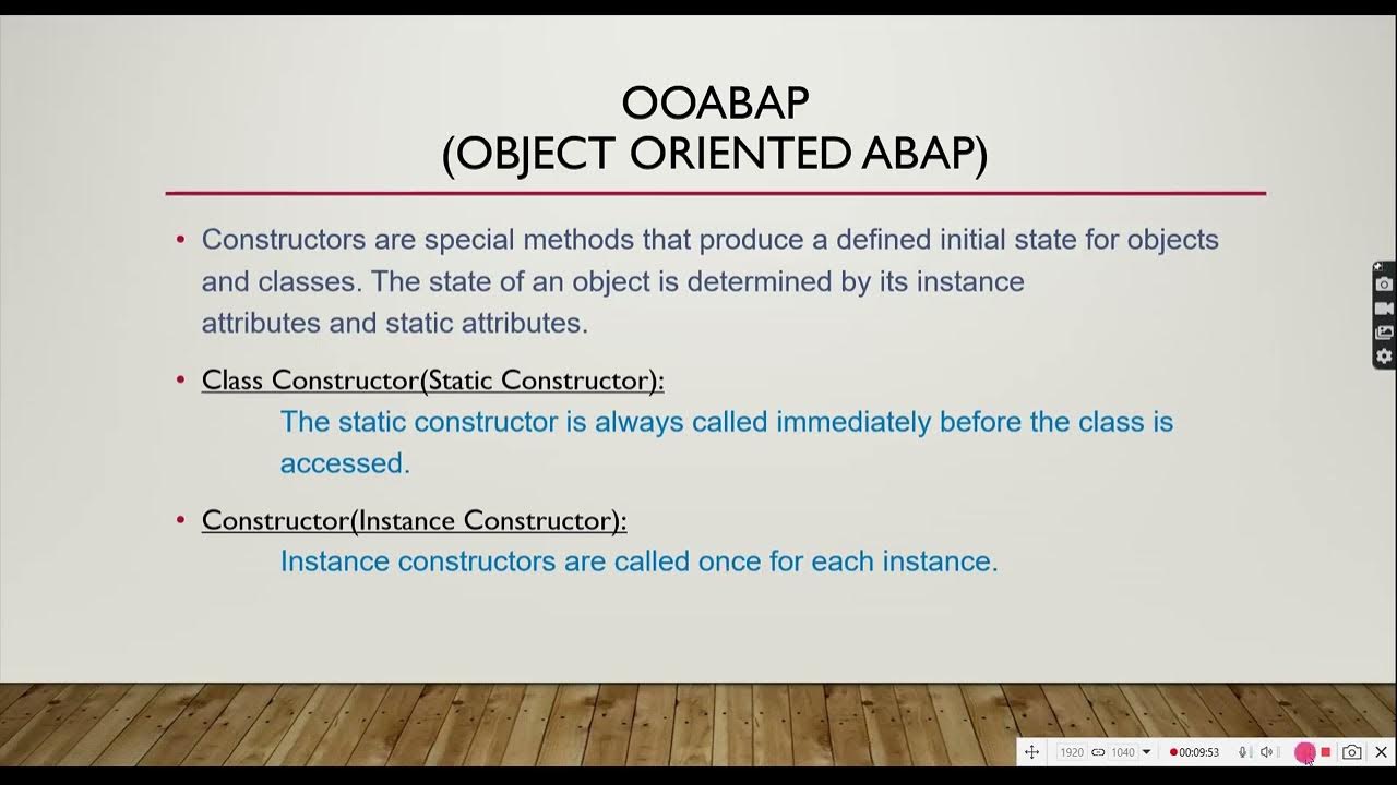 SAP OOABAP - Class Constructor and Constructor - YouTube