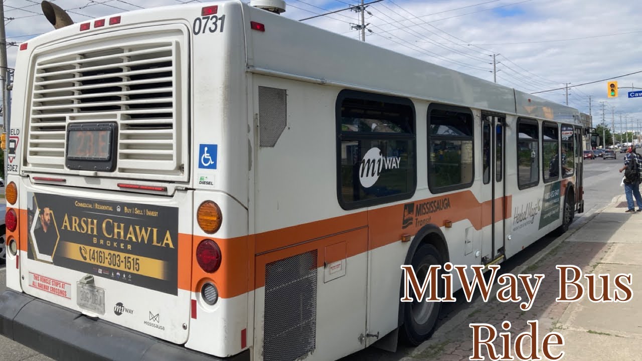 Mississauga Miway 23 Lakeshore Bus Ride from Clarkson GO to Lakeshore ...