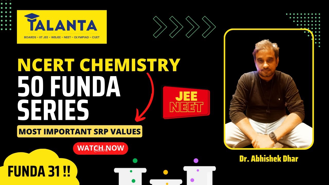 NCERT Chemistry | 50 Funda Series | Most Important SRP Values | Dr ...