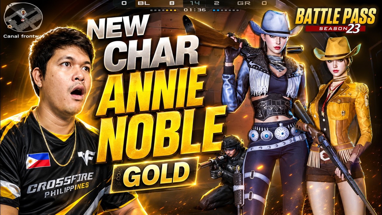 NEW CHAR ANNIE NOBLE GOLD | BATTLE PASS SEASON 23 | GAMEPLAY REVIEW ...