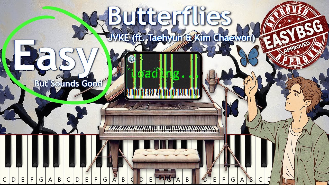 JVKE – Butterflies (feat. TAEHYUN & Kim Chaewon) | Easy Piano Tutorial ...