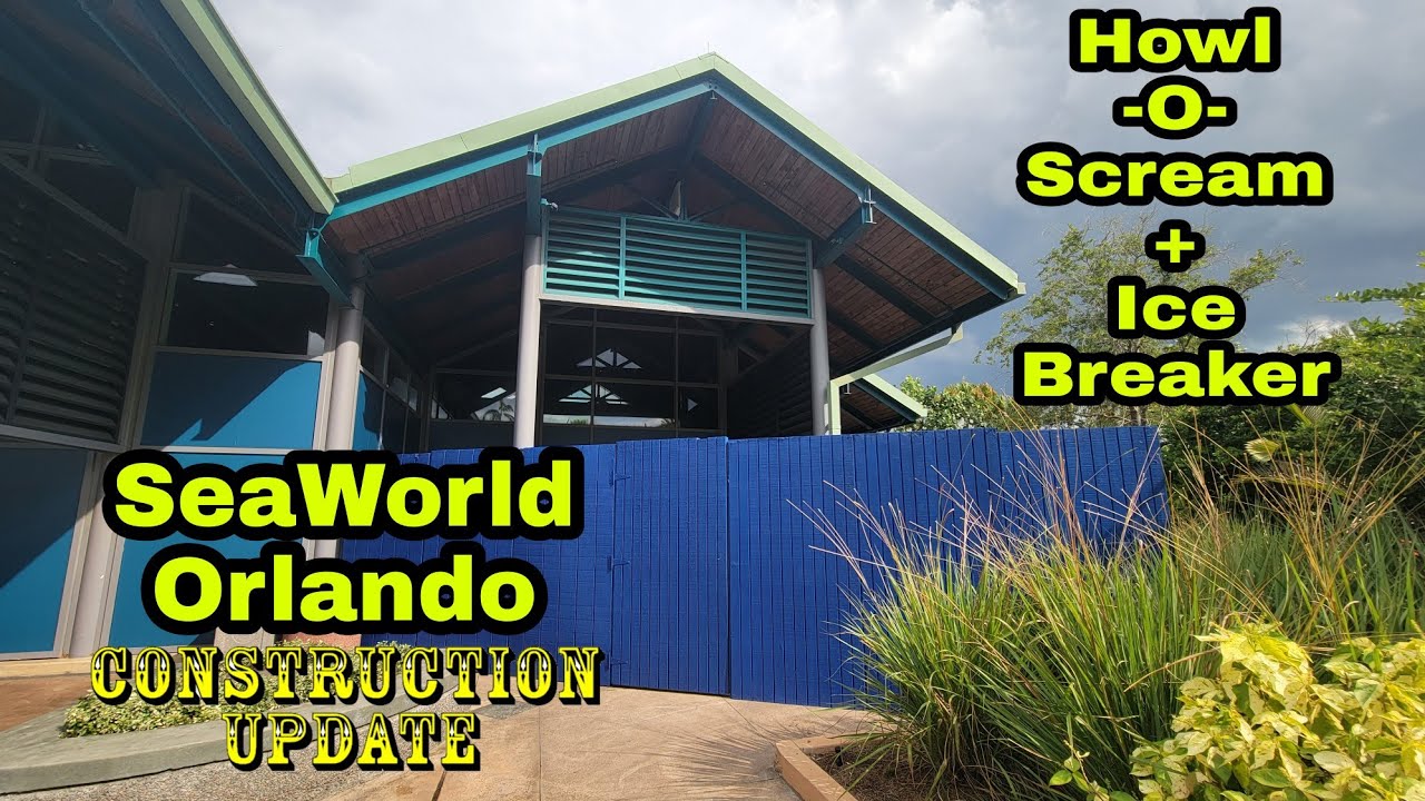 SeaWorld Orlando Howl-O-Scream / Ice Breaker Construction Update 7.26. ...