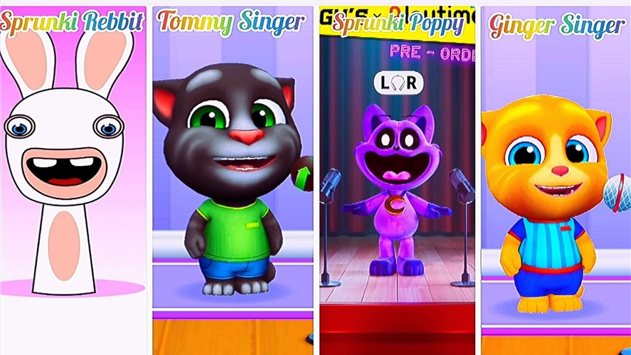 Sprunki Poppy Sprunki Rebbit Vs Tommy Ginger 🔥| Who is best? 🤣👌|Mega ...
