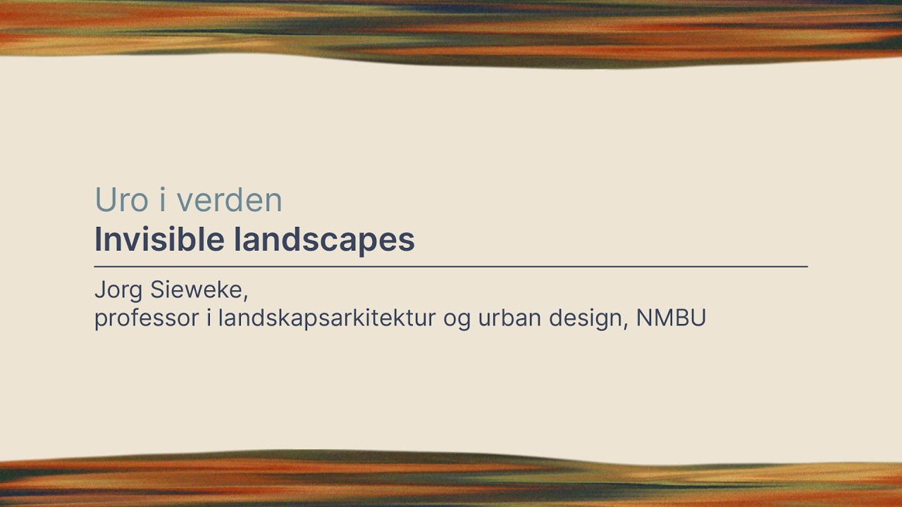 Invisible landscapes Sieweke - YouTube