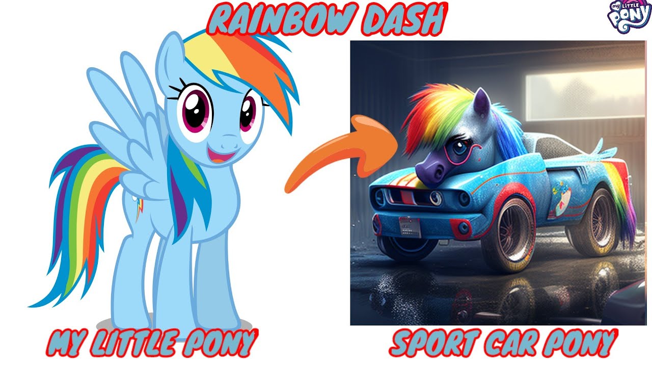 my little pony,pony change into a cool sport car - YouTube