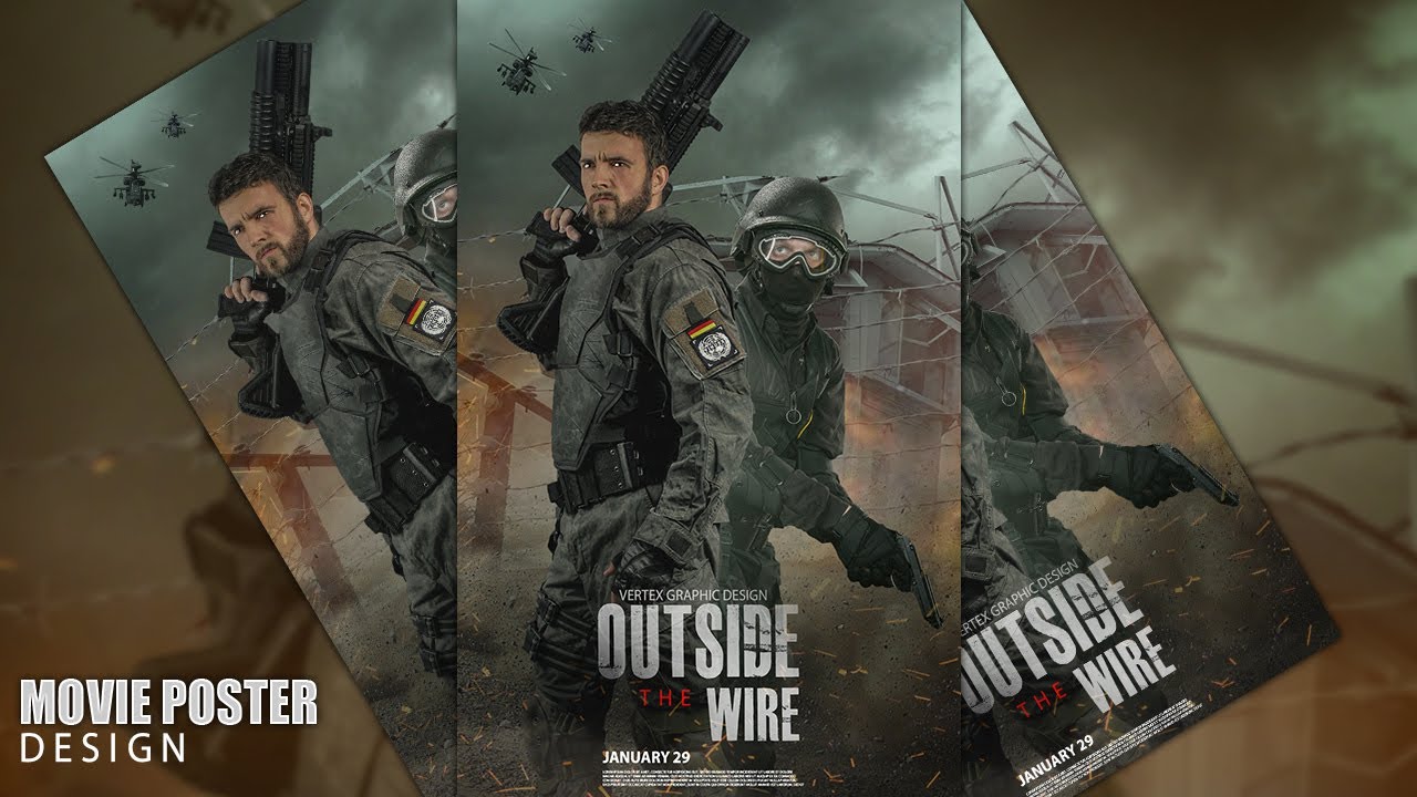 Action Movie Poster Design in Photoshop - Advance Movie Poster - Vertex ...