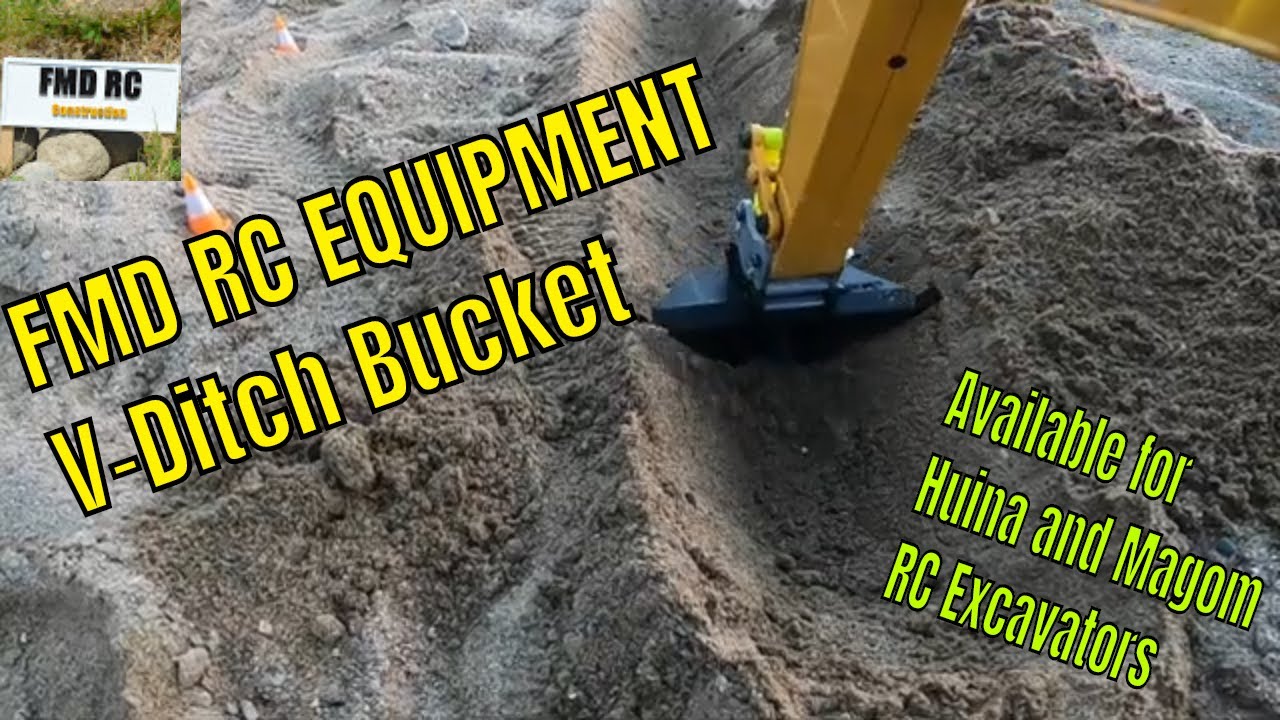 FMD RC Equipment - 3D printed V-Ditch Bucket - FREE STL - Huina 1580 ...