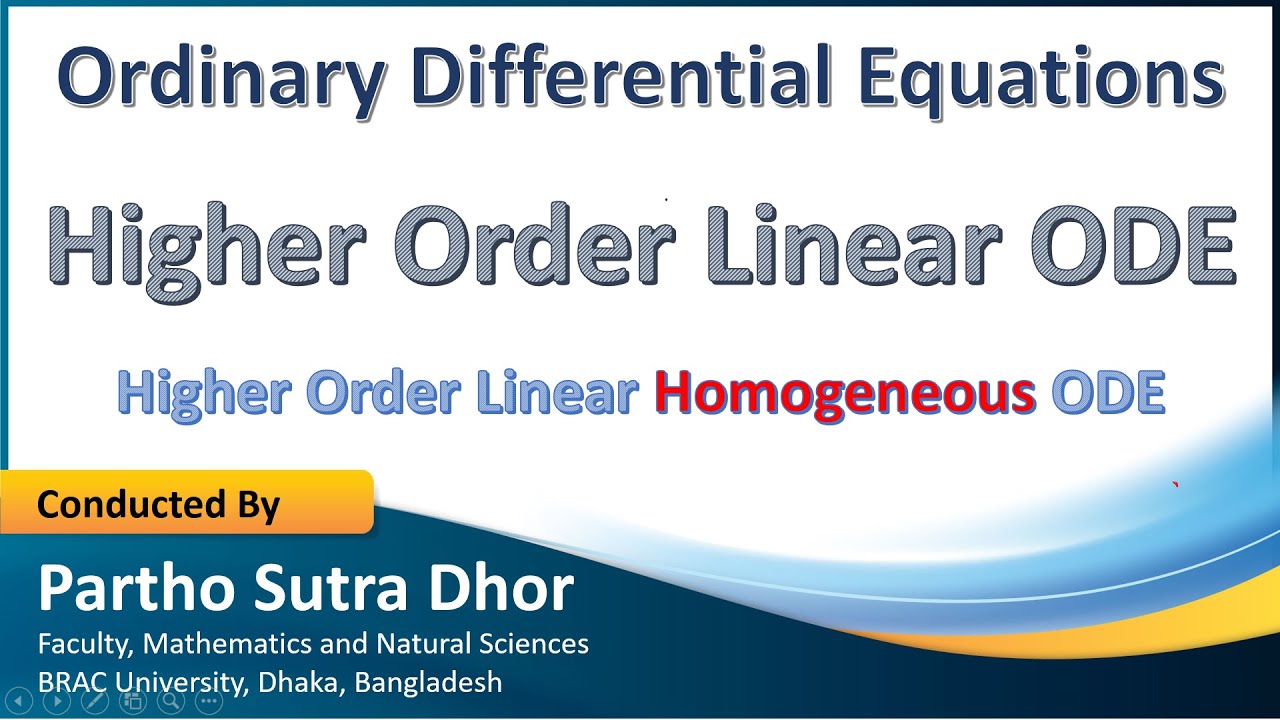Higher Order Linear Homogeneous ODE - YouTube