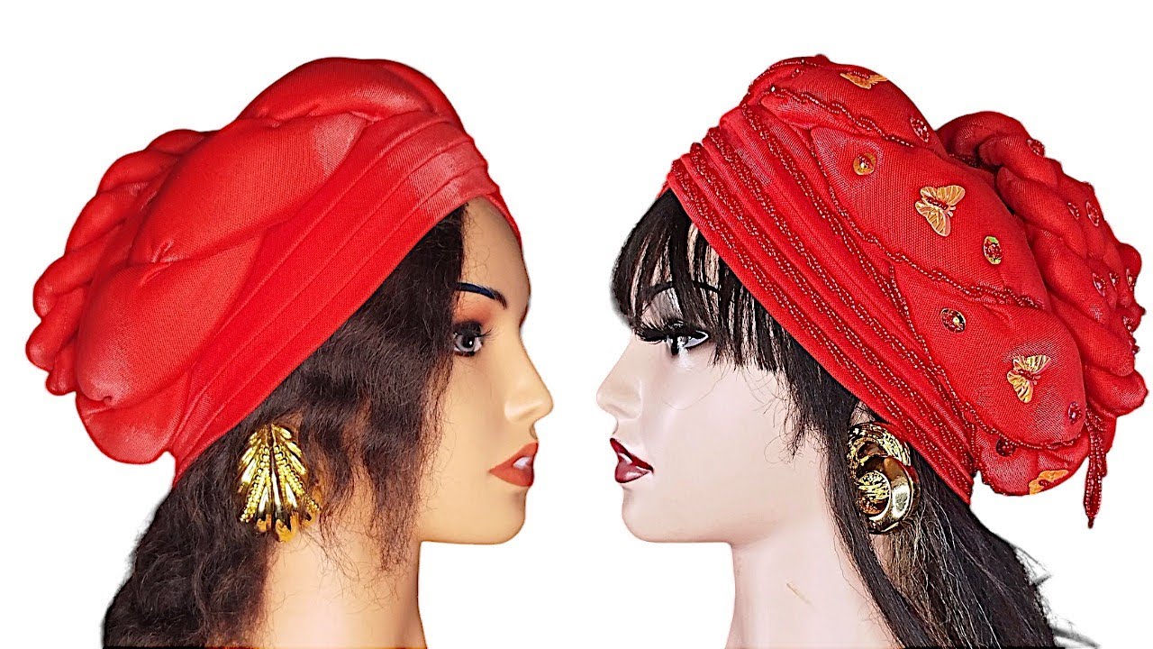 How to make Beaded Twisted Turban #turban#turbantutorial#handmade - YouTube