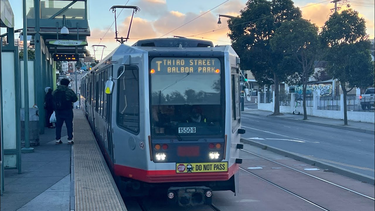 San Francisco MUNI 2003 Breda LRV3 1550 on route KT Ingleside/3rd St ...