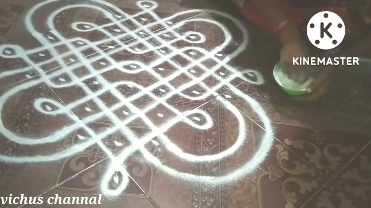 Simple pulli kolam designs#kolam designs#beginners pulli kolam#poo ...