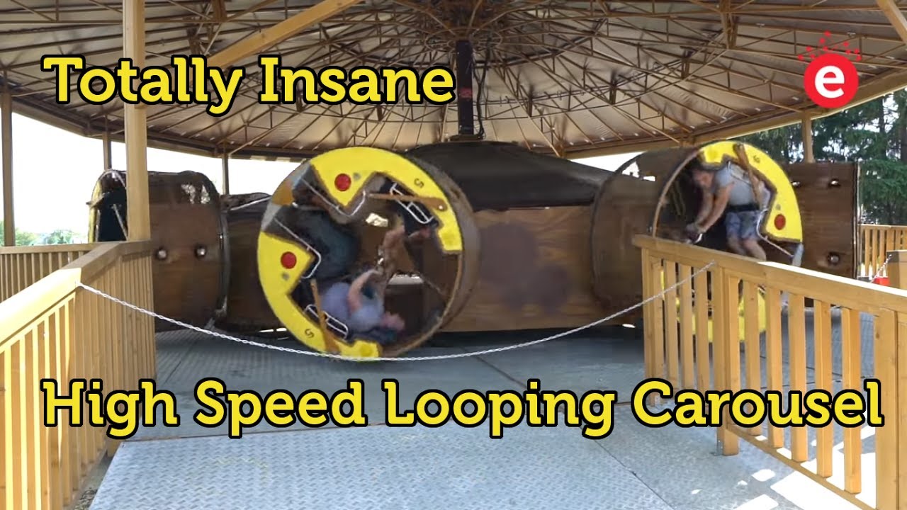 Totally Insane Looping Carousel @ Legendia Park in Poland - YouTube