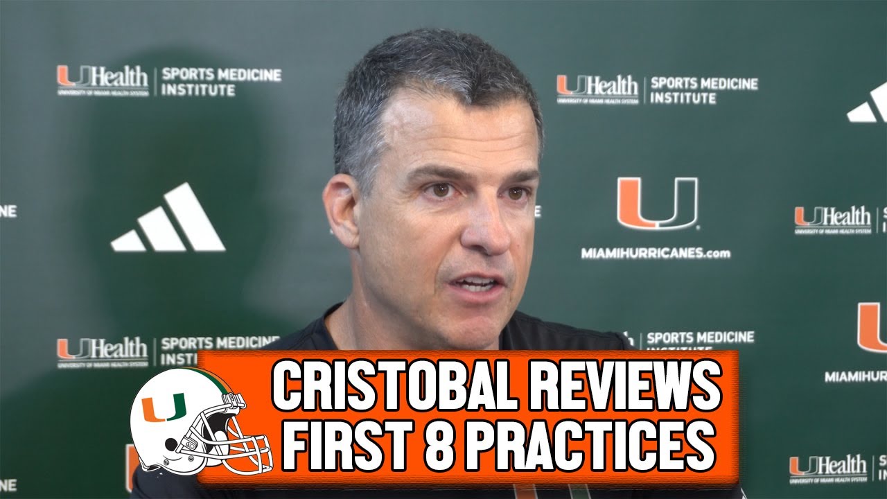 Mario Cristobal on Practices Ahead of First Scrimmage - YouTube