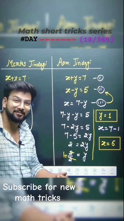 Day 18/365 tricks subscribe for new math tricks #trickshots #mathematics #trendingshorts # ...