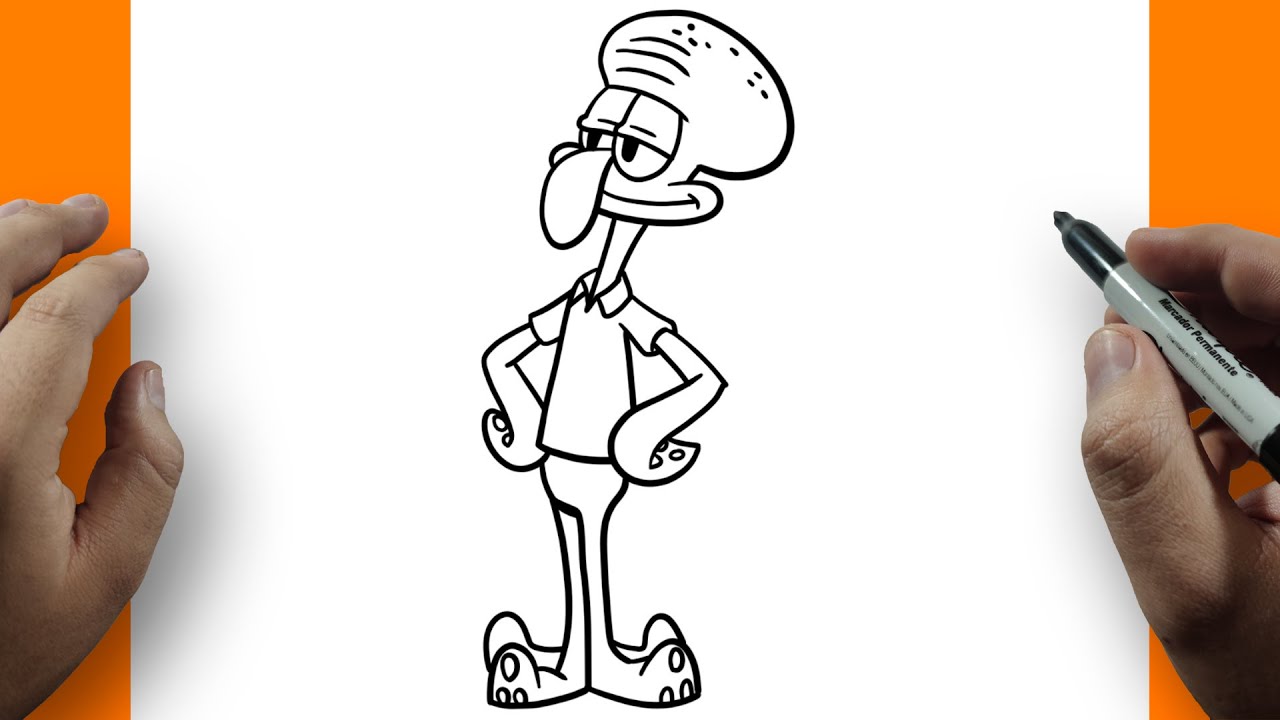 Cómo Dibujar a Calamardo Cuerpo Completo Paso a Paso FÁCIL para ...